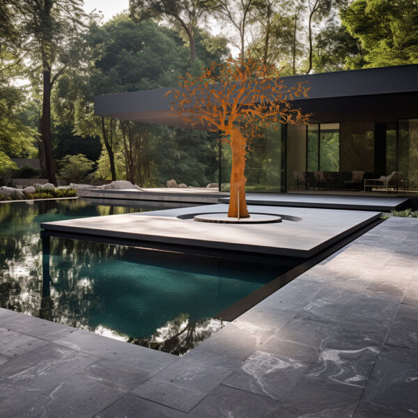 Creative corten steel tree sculpture for yard decoration - Steel ...